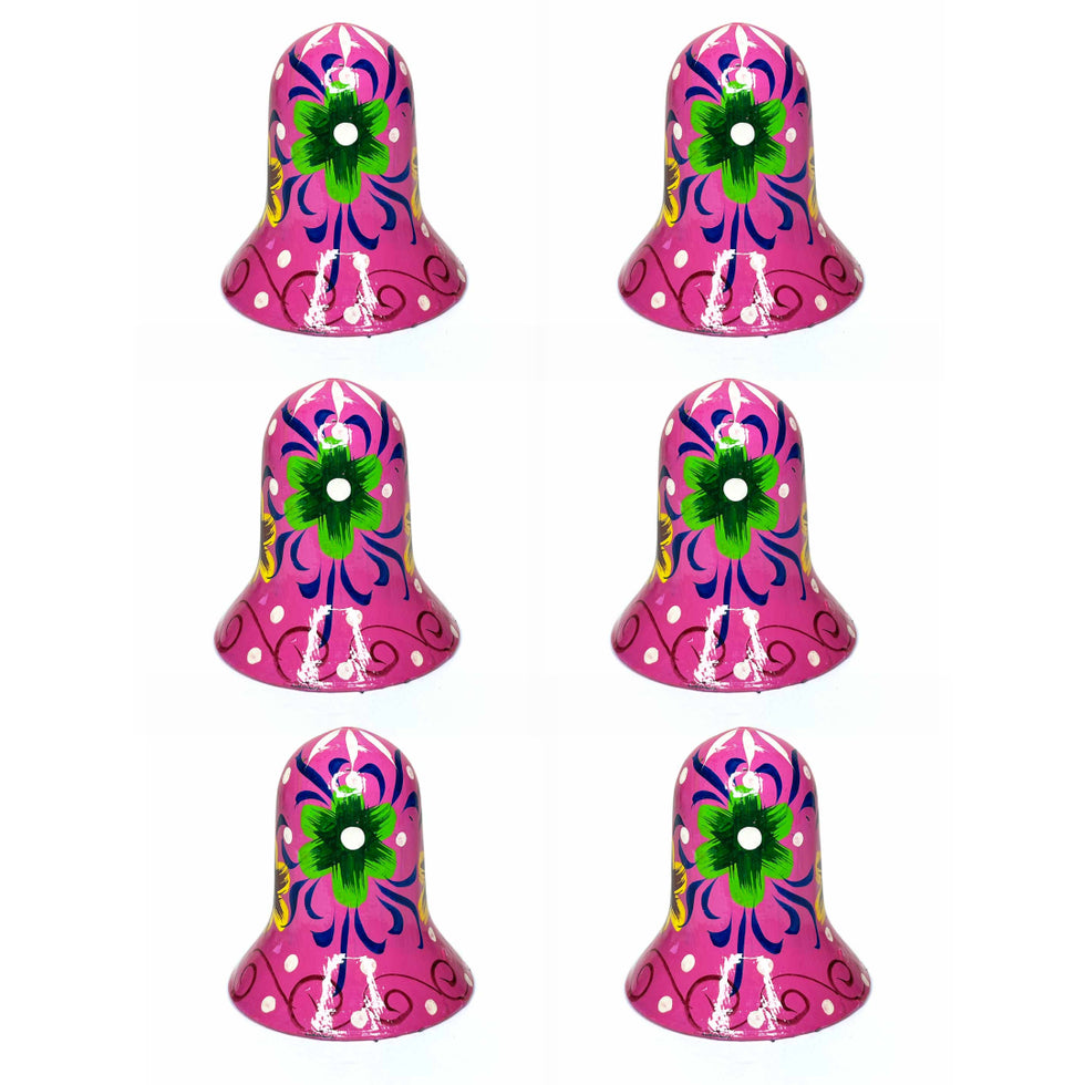 Pink Color Big Size Handpainted Bells (Set Of 2) – craftshopindia