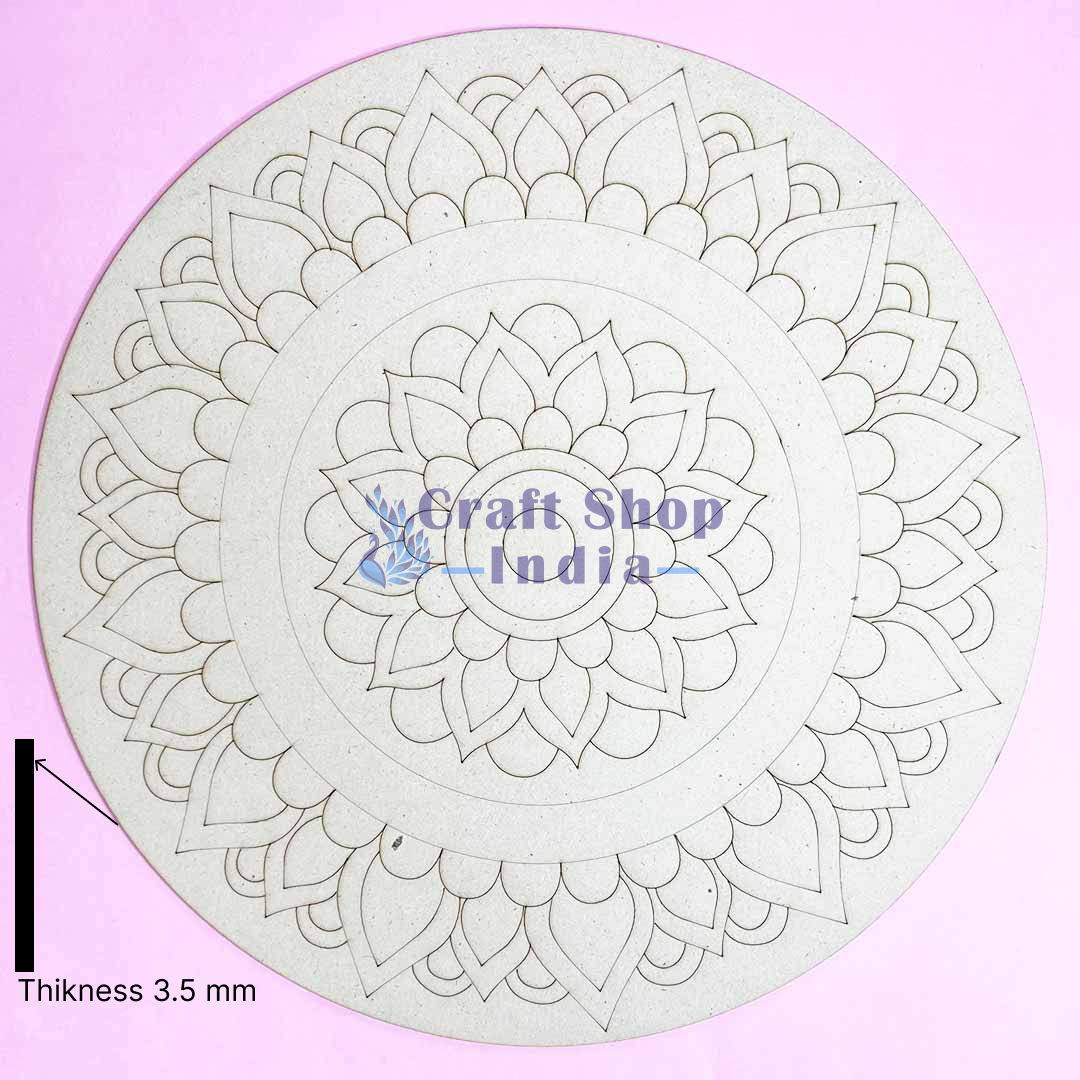 Mandala Design 4 MDF Engraved Base – craftshopindia