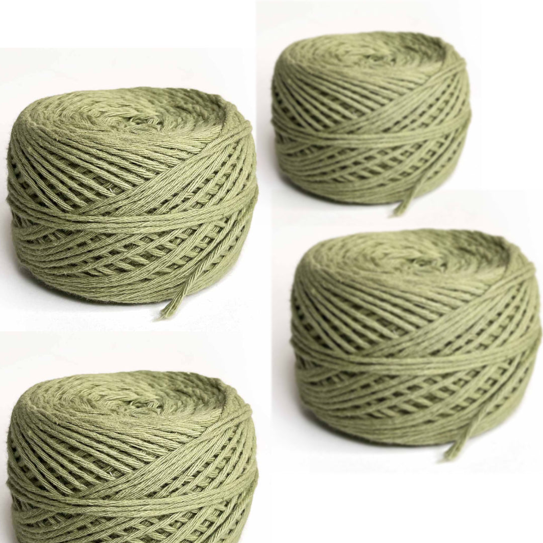 Pista Green Color 8 PLY Cotton Crochet Thread Balls for Weaving and Cr ...