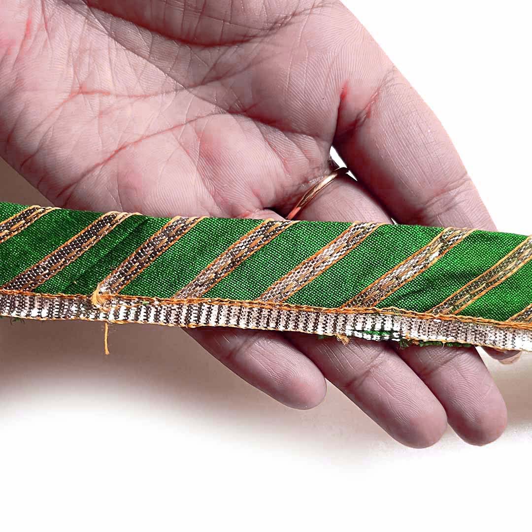 Green Color Rajasthani Gota Border (9 Meter) – craftshopindia
