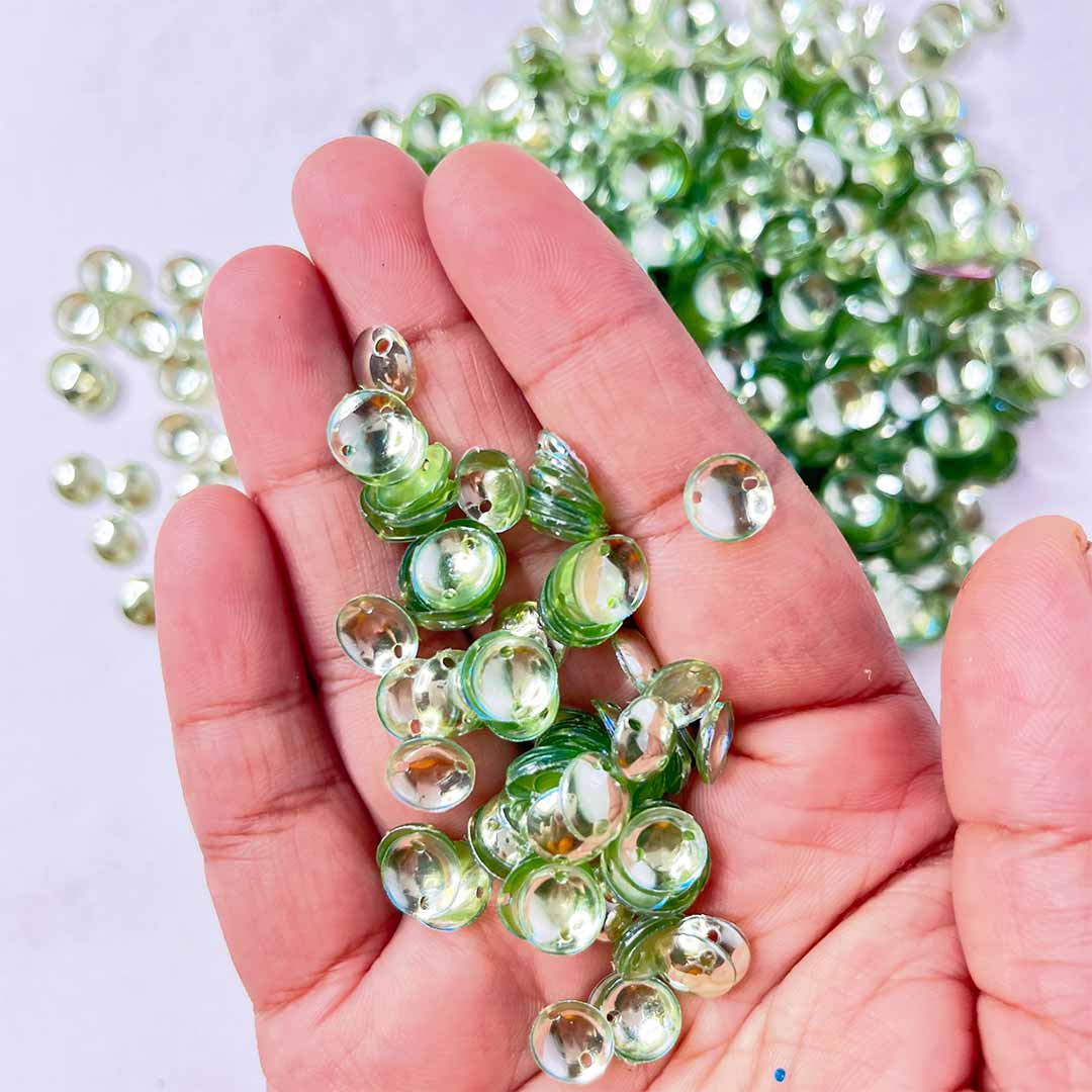 Pista Green Round Shape Bowl Sequins & Shakers – craftshopindia