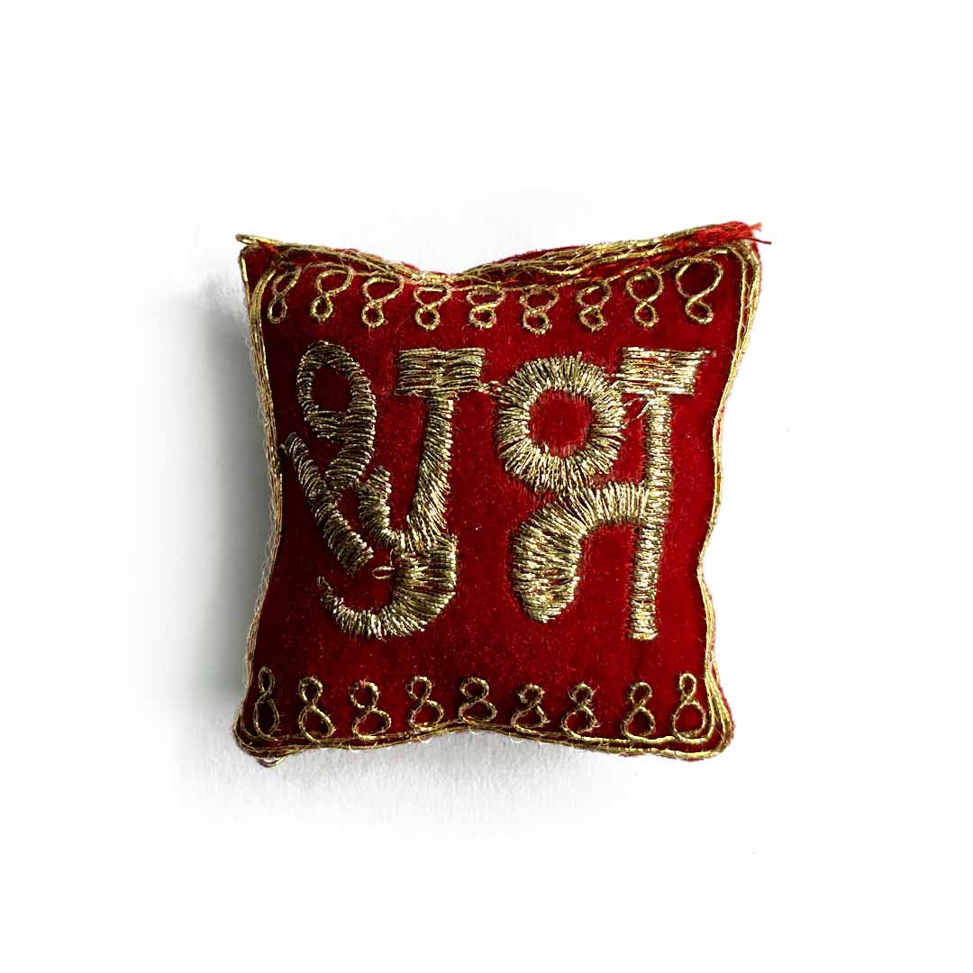 Velvet Red Color Shubh Labh Pair Cushions – craftshopindia